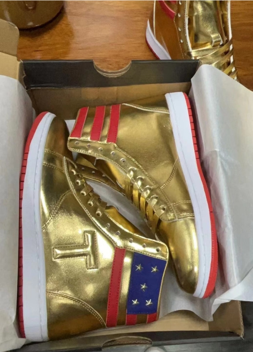 President Trump Men's Gold High top Shoes – Trump Gear - Signs, Flags ...